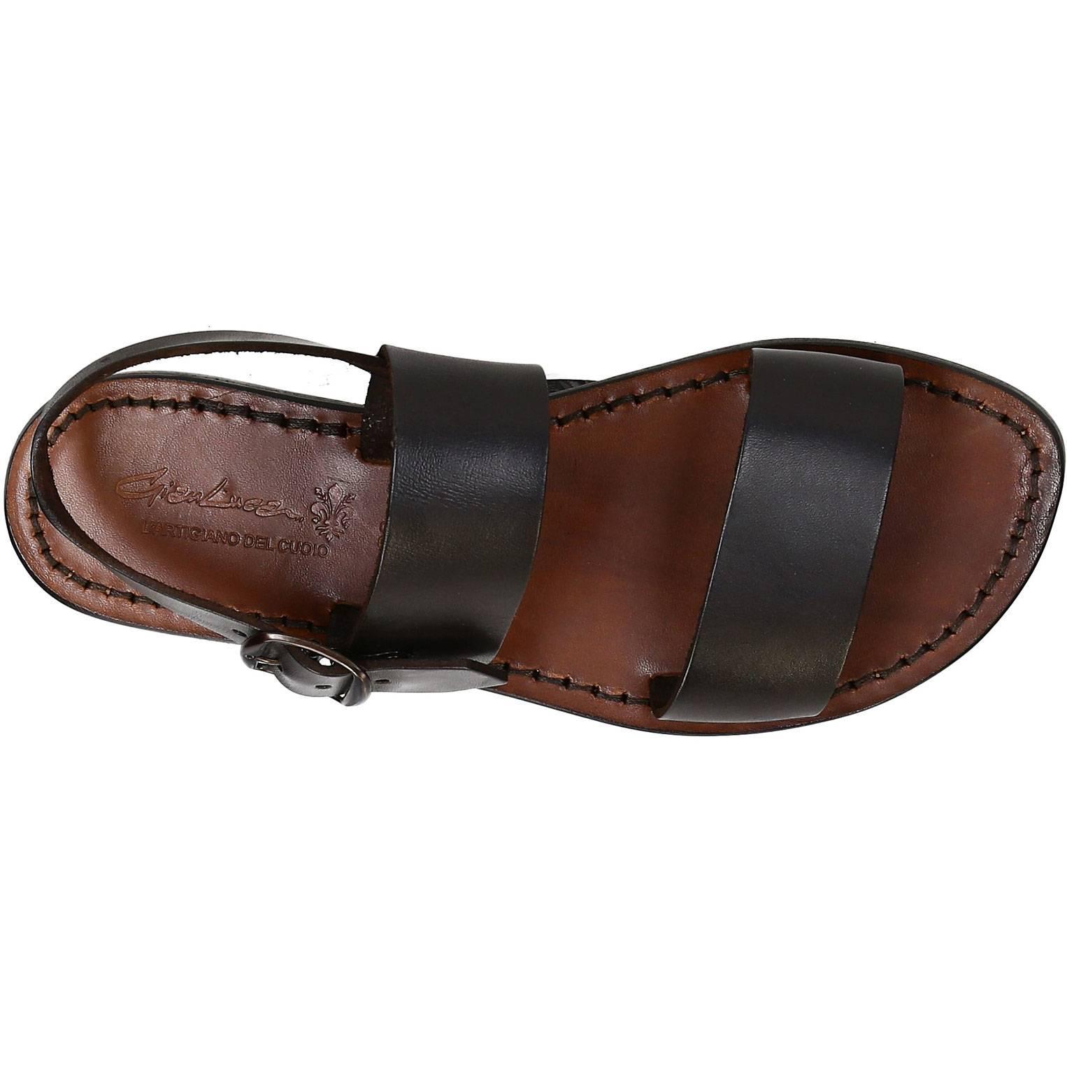 Brown leather women's franciscan sandals handmade in Italy | Leather ...