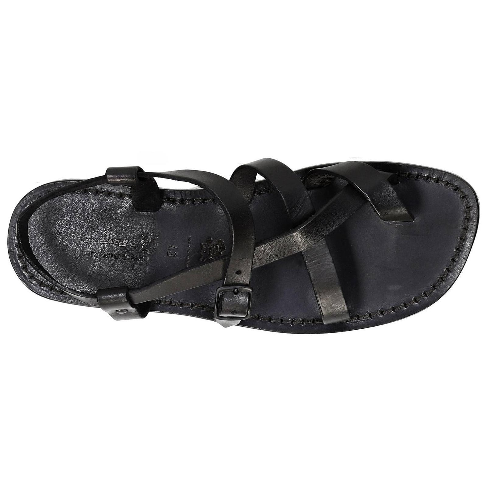 Gladiator sandals for men in black real calf leather | Leather Artisans