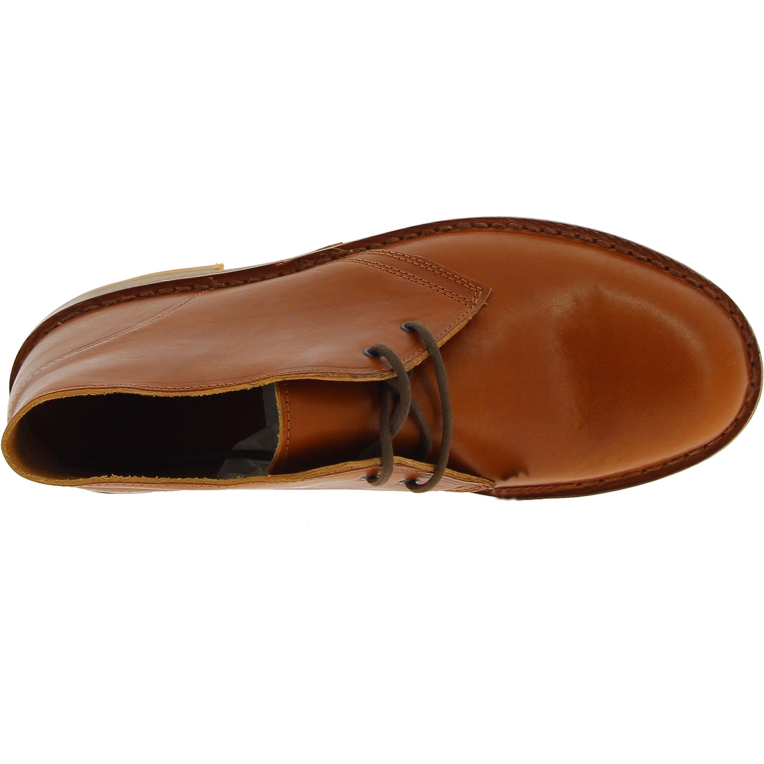 Men's tan leather chukka boots handmade in Italy - Artigiani del cuoio