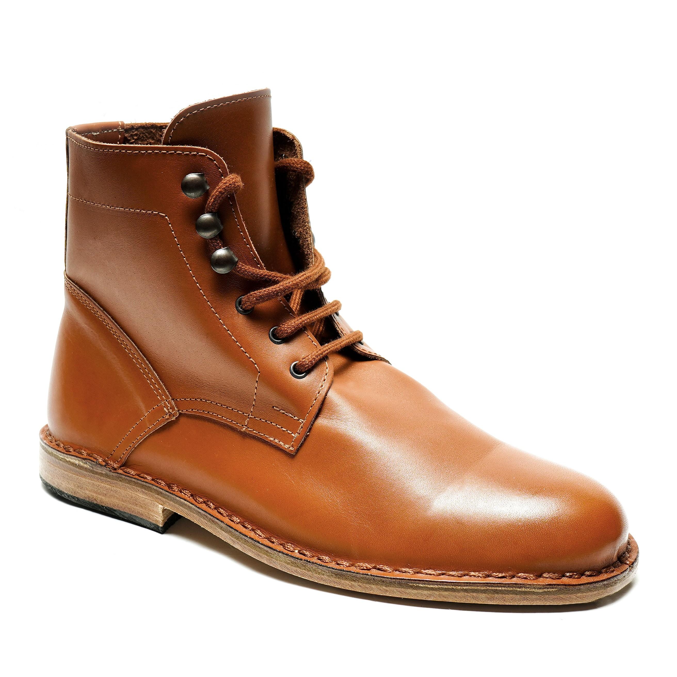 Bottines homme en cuir marron artisanales fabriqué en Italie | Artisans ...