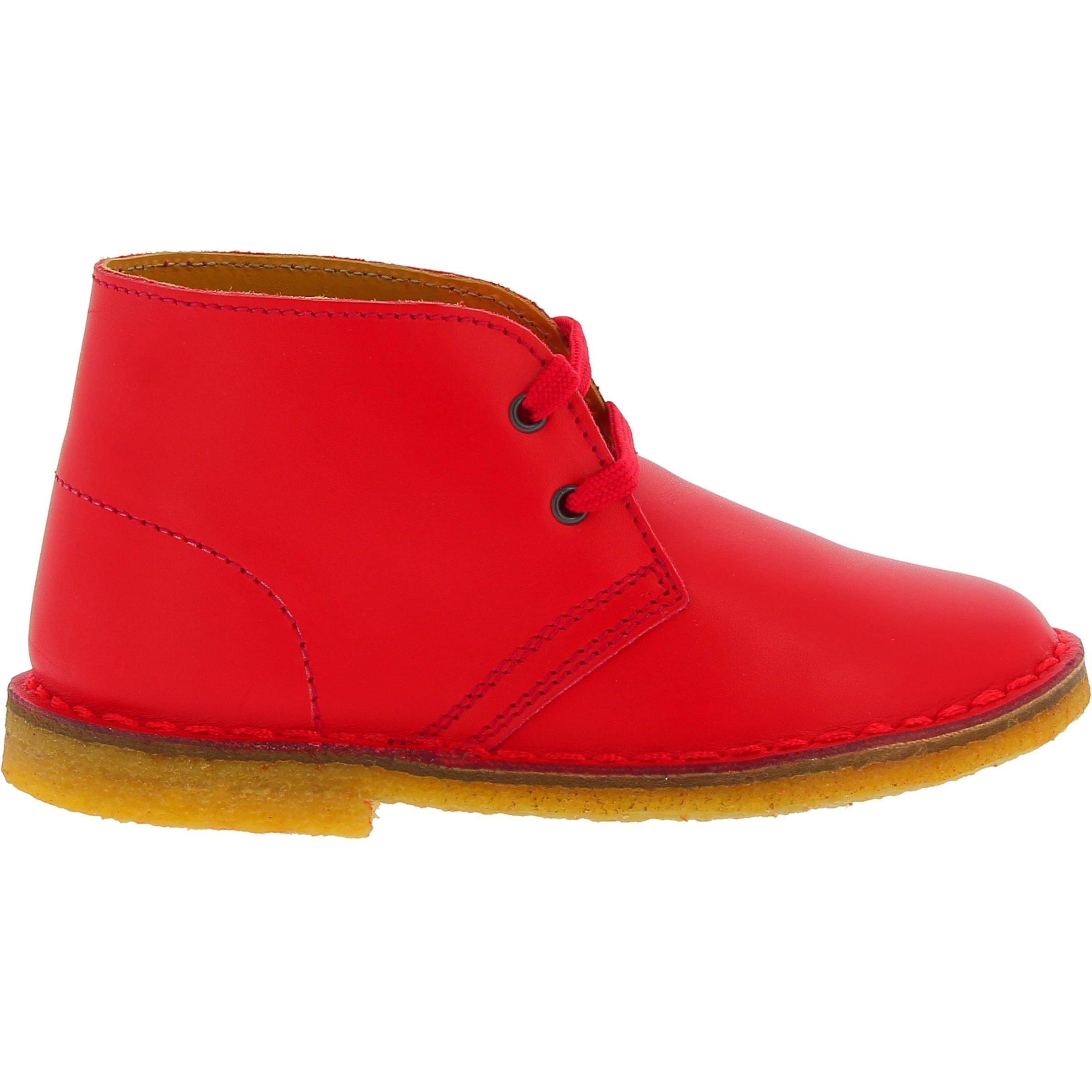 girls and boy's chukka boots in red leather handmade in Italy ...