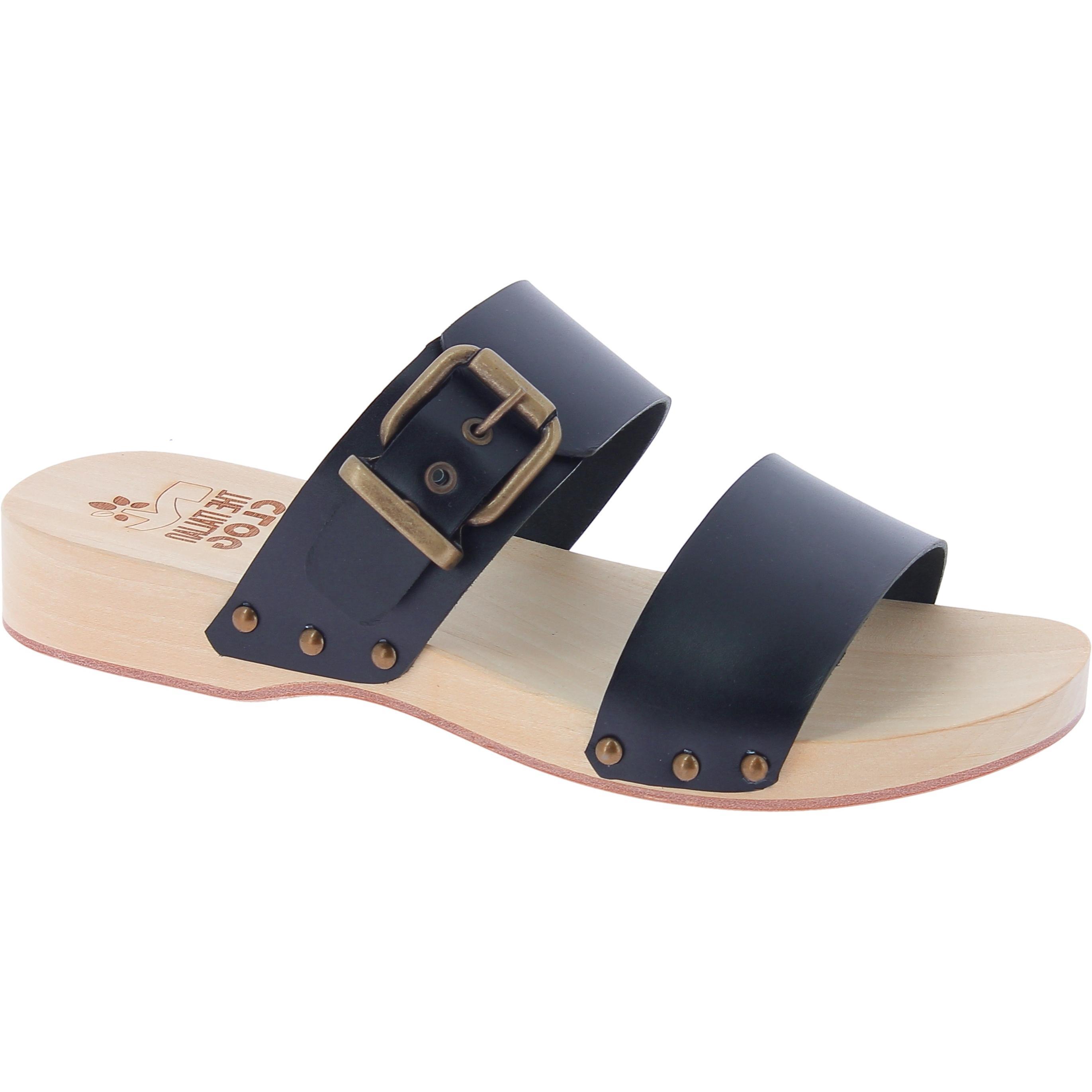 Handgefertigte Clogs für Herren mit doppelt verstellbaren Schwarze ...