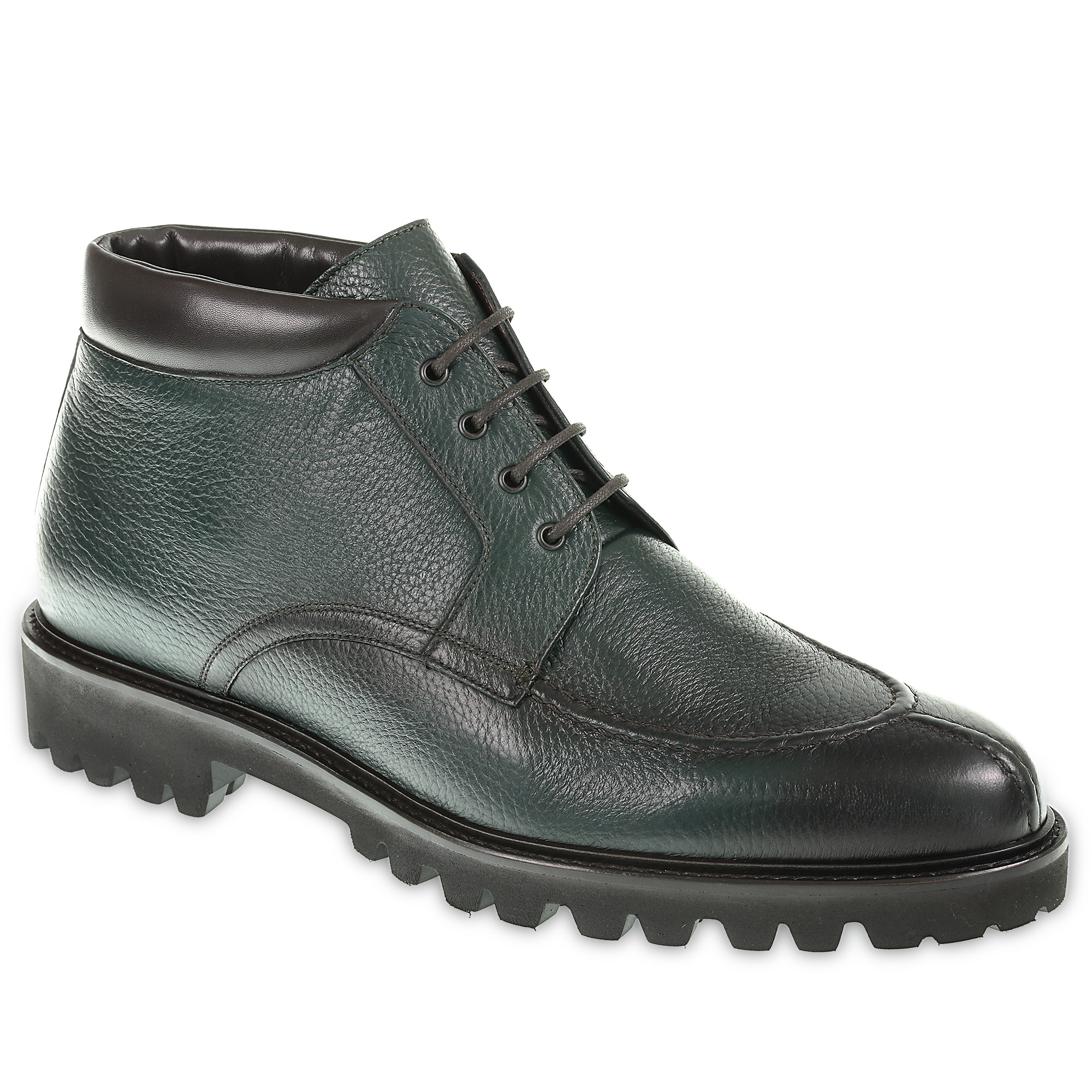Bottle green deerskin ankle boot - Fratelli Borgioli - Italian ...